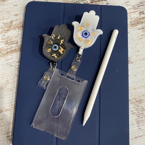 Evil Eye Hamsa Badge Reel | Cute ID Badge Reel - Etsy