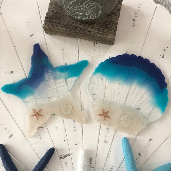 Seashell Coasters - Etsy