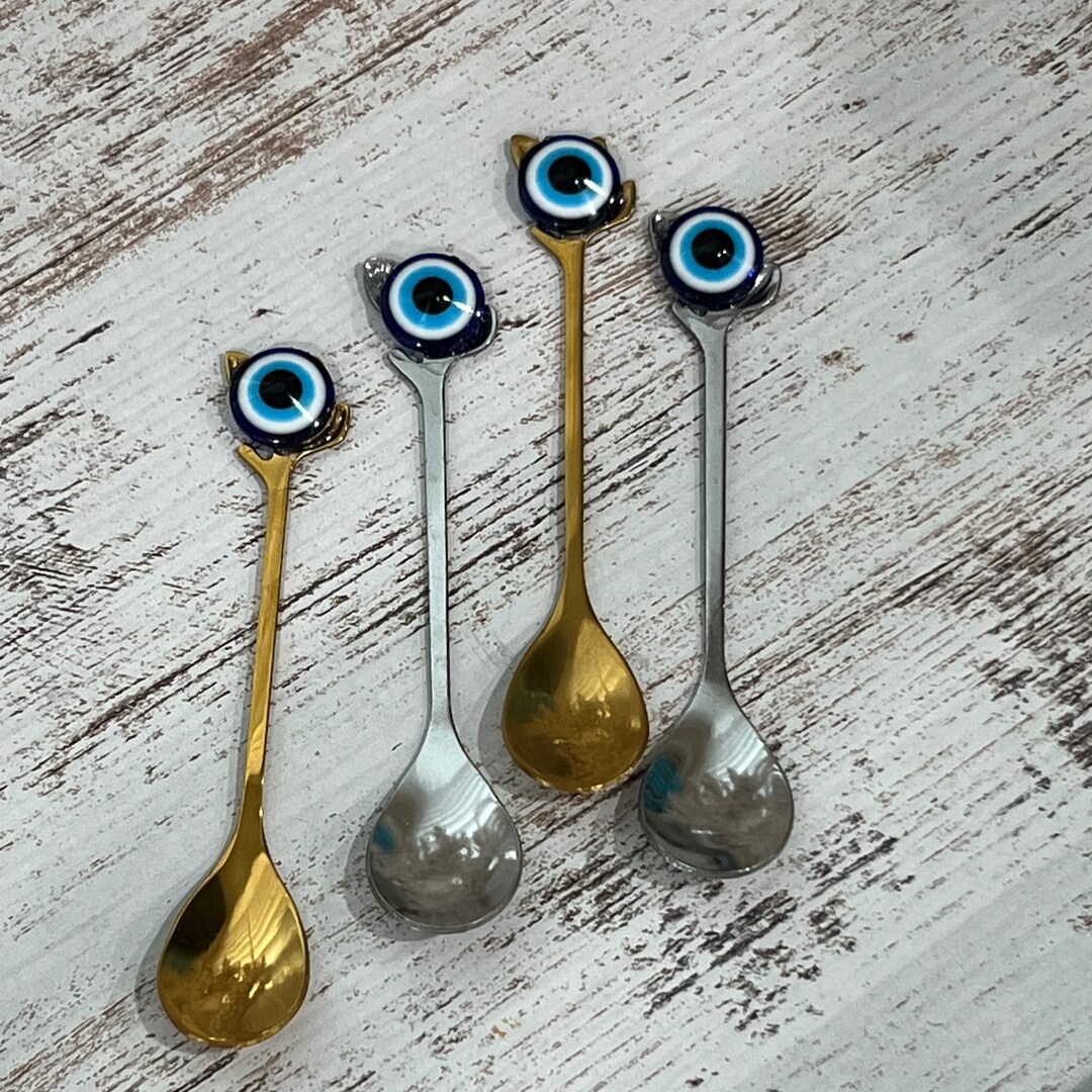 Hamsa and Evil Eye Stainless Steel Espresso Spoons Only | Creative Gift ...