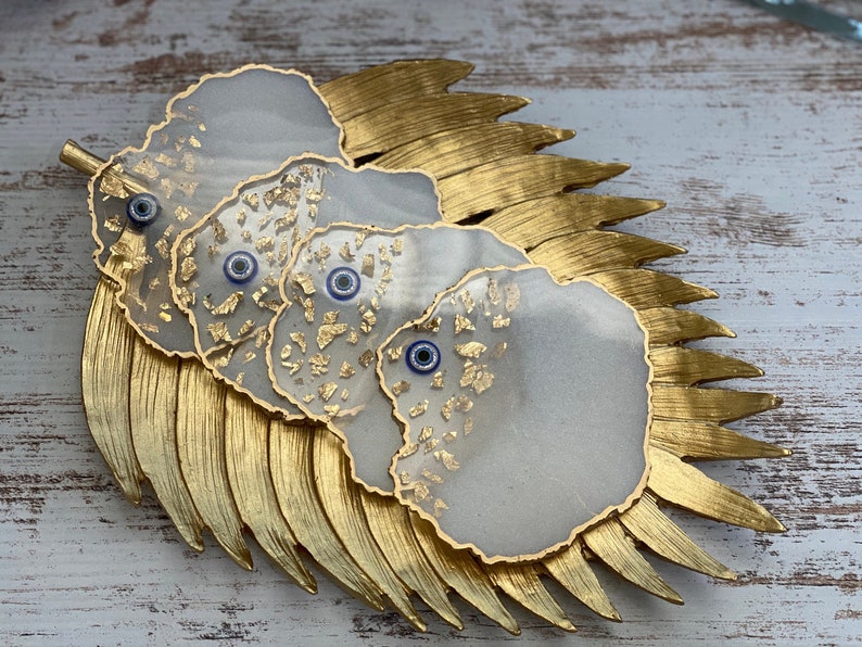 Evil Eye Agate-style Coaster Set - Etsy