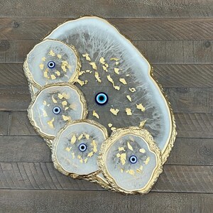 Evil Eye Tray and Coasters Set | Gold or Silver - Etsy