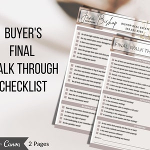 Final Walk Through Checklist Real Estate Flyer Real Estate - Etsy