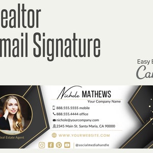 Real Estate Email Signature Template Edit in Canva, Textable Electronic ...