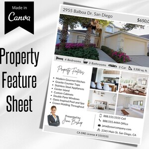 Real Estate Home Feature Sheet, Property Feature Flyer, Real Estate ...