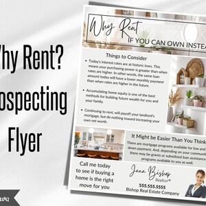 Real Estate Prospecting Flyer Why Rent Real Estate Marketing | Etsy
