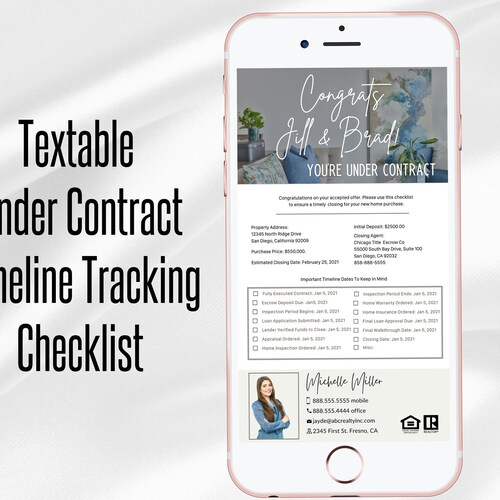 Real Estate Under Contract Closing Checklist Real Estate - Etsy