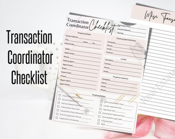 Transaction Coordinator Checklist Canva Template Instant - Etsy
