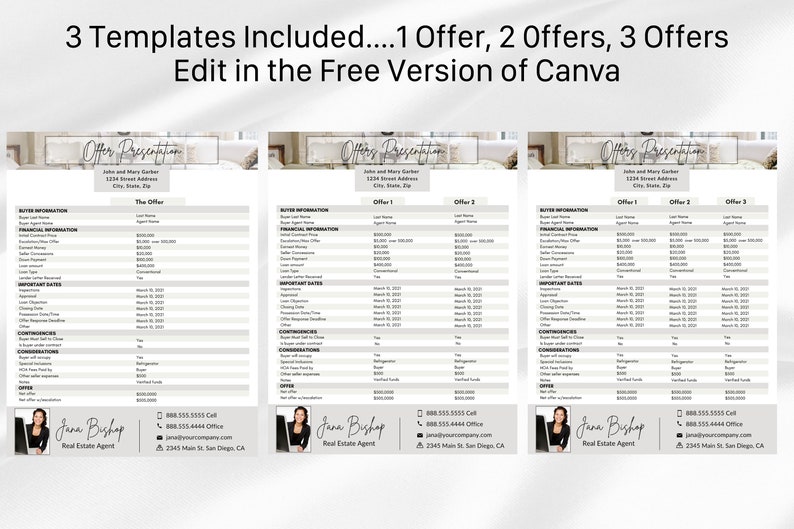 Real Estate Offer Presentation Bundle, Seller Multiple Offer ...