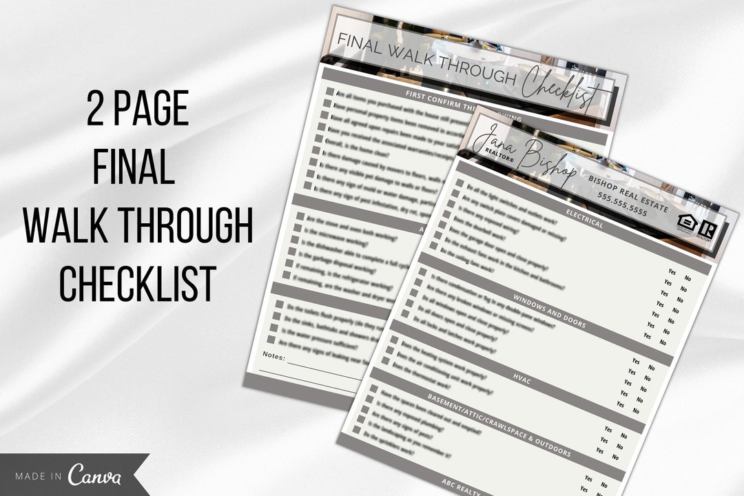 Final Walk Through Checklist, Buyer's Agent, Real Estate Flyer, Real ...