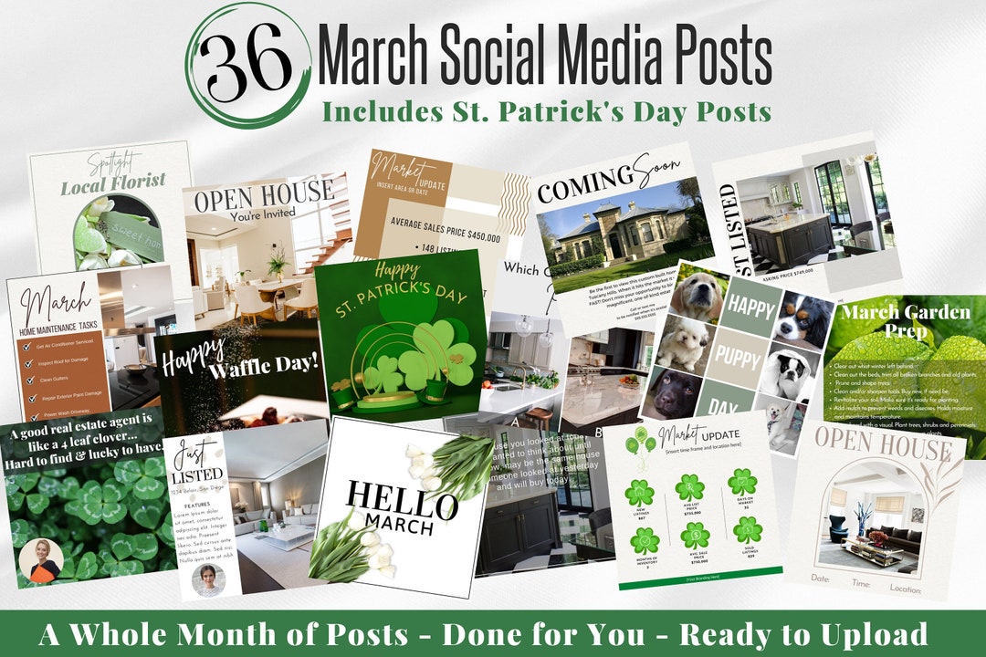 March Real Estate Social Media, Real Estate St. Patrick's Day, March ...