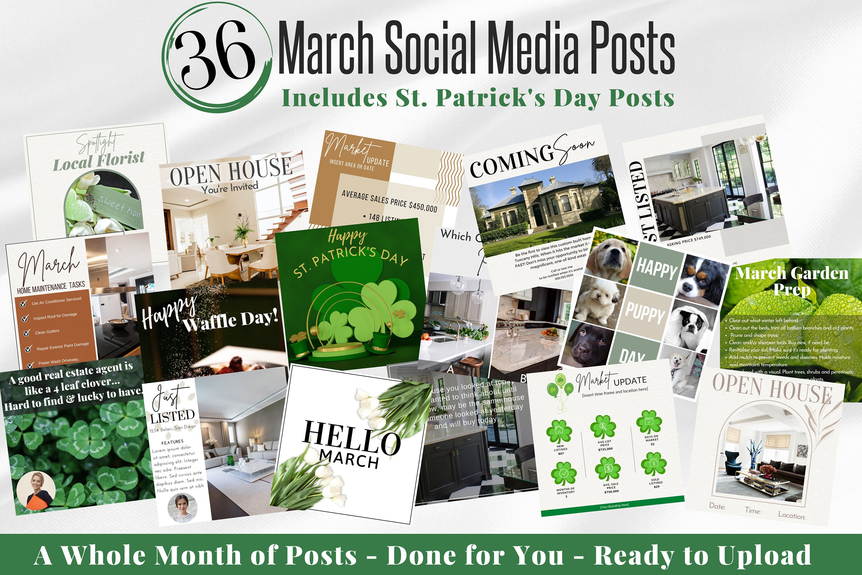 March Real Estate Social Media, Real Estate St. Patrick's Day, March ...
