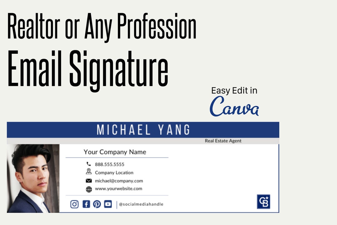 Real Estate or Other Profession Email Signature Template, Customize in ...