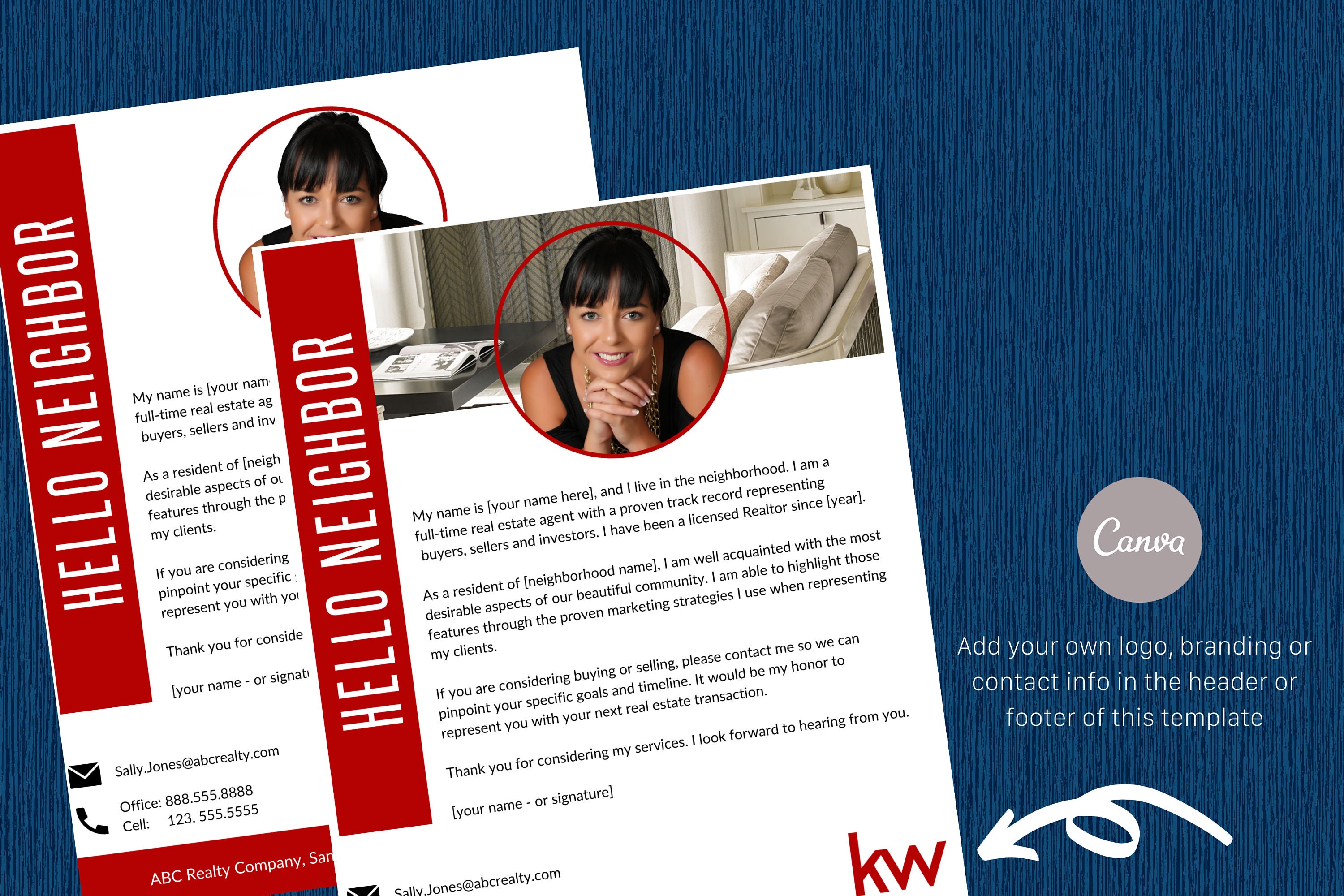 Realtor Hello Neighbor Flyer Template, Real Estate Agent Introduction ...