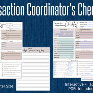 Transaction Coordinator Checklist, Transaction Coordinate Checklist ...