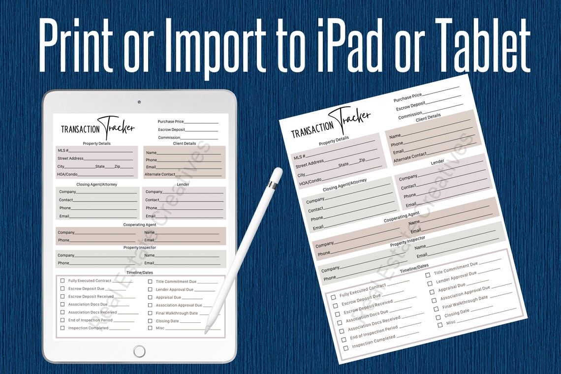 Real Estate Transaction Timeline and Closed Sales Tracking | Etsy