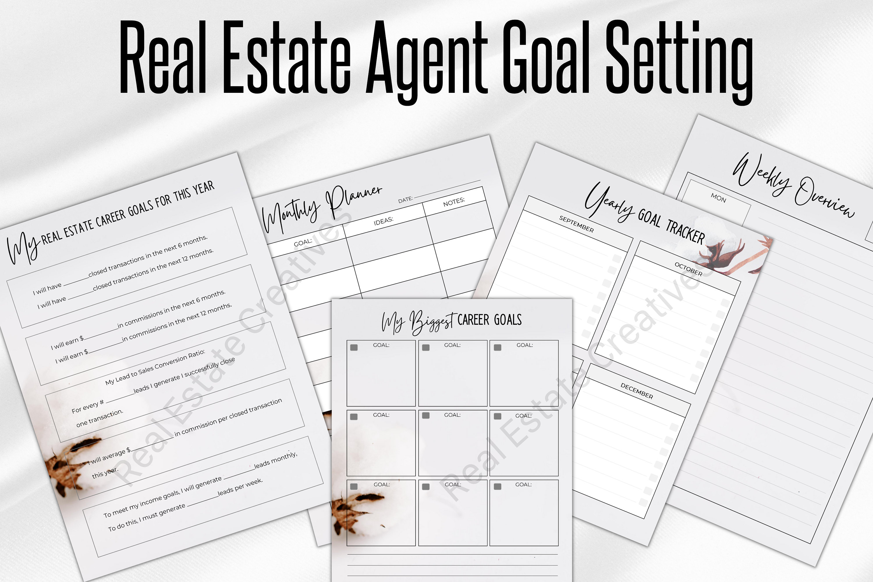 Real Estate Goal Planning, Sales Goal Tracker, Real Estate Tracker ...