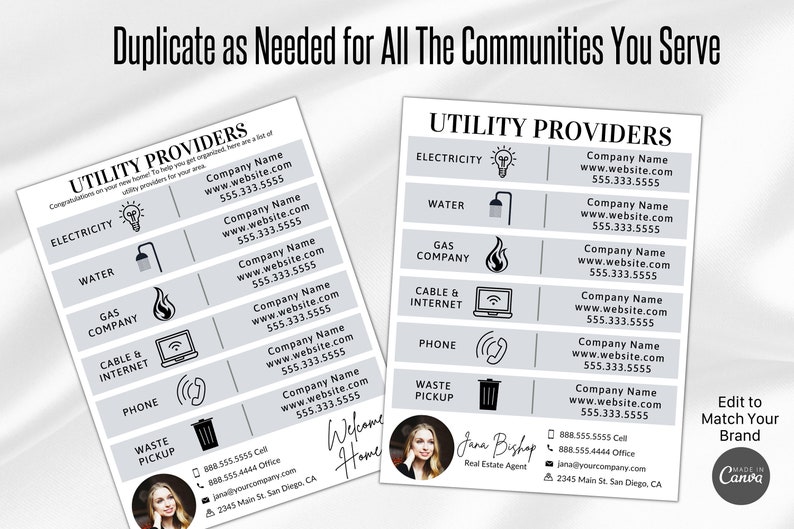 Real Estate Template Utilities, Utility Provider Template, Utility ...