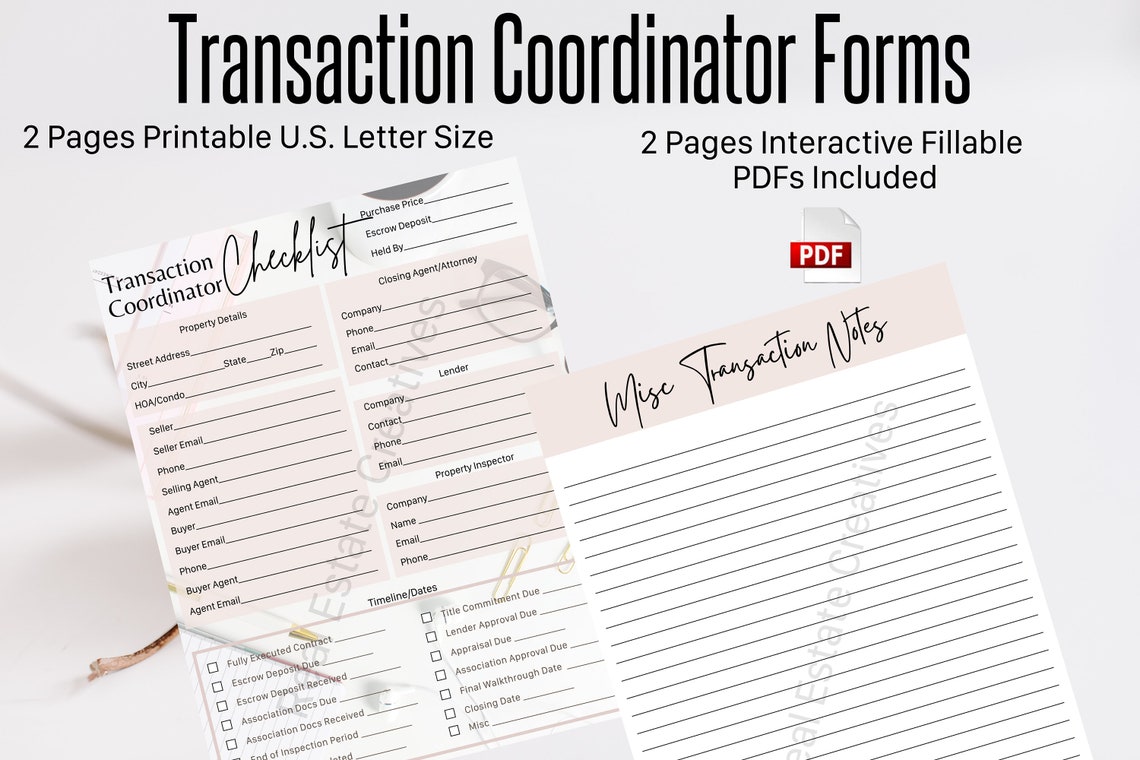 Real Estate Transaction Coordinator Tracking Sheet, Real Estate ...