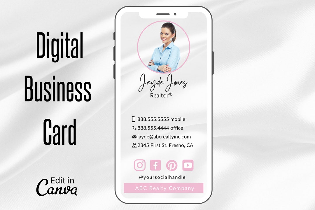 Real Estate Textable Business Card, Canva Business Card Template ...