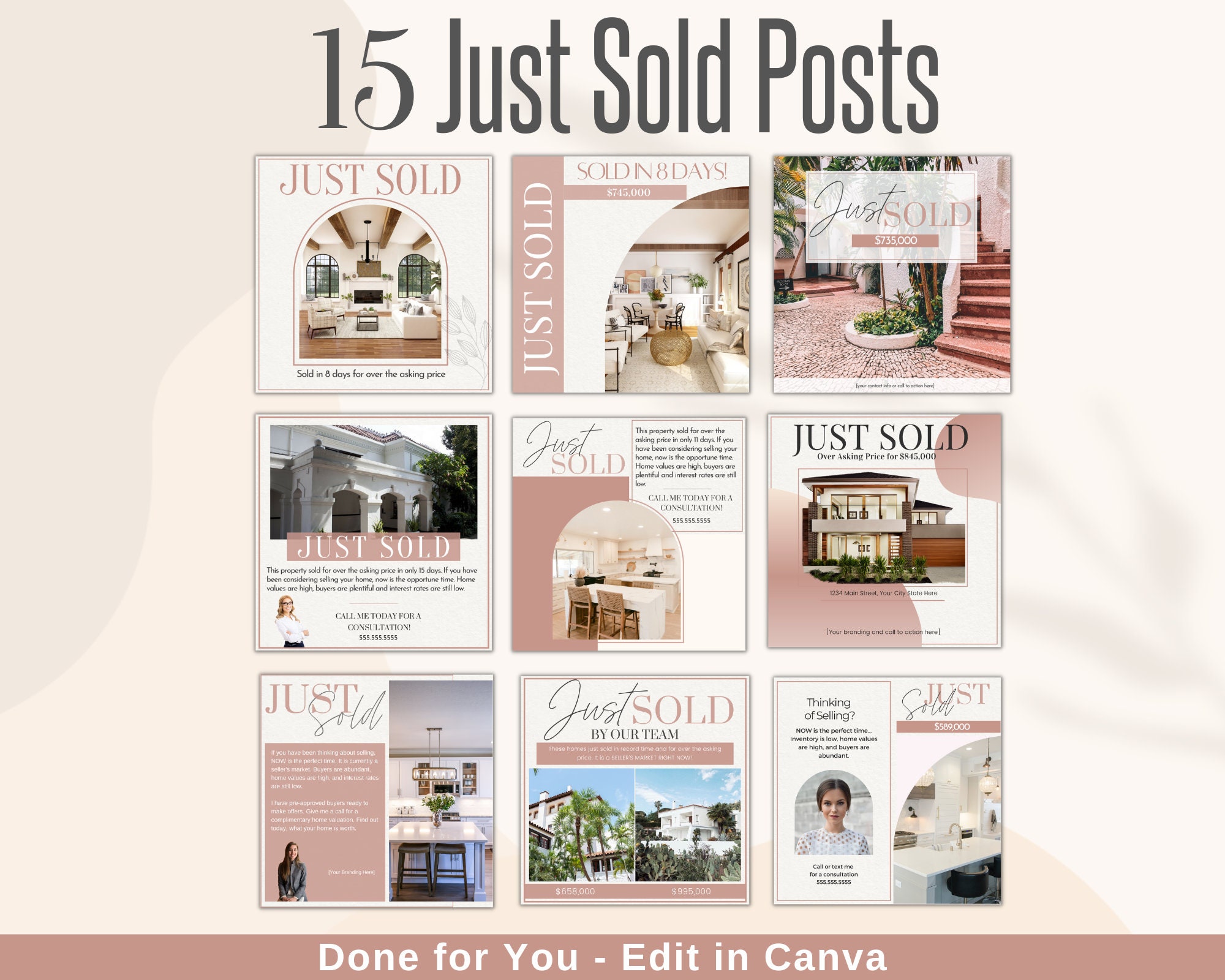 Just Sold Instagram Post Luxury, Just Sold Instagram Template, Just ...