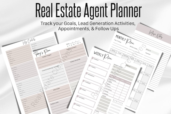 Real Estate Agent Daily Planner Realtor Goal Tracker Planner | Etsy