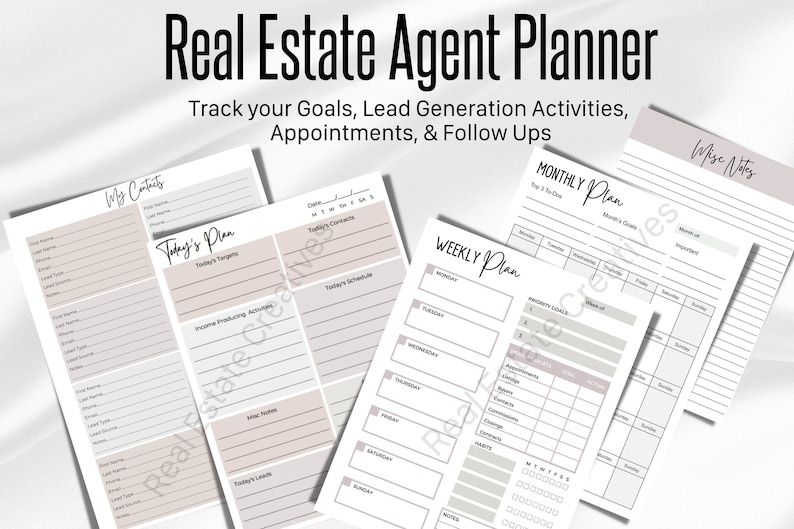 Real Estate Agent Daily Planner Realtor Goal Tracker Planner | Etsy