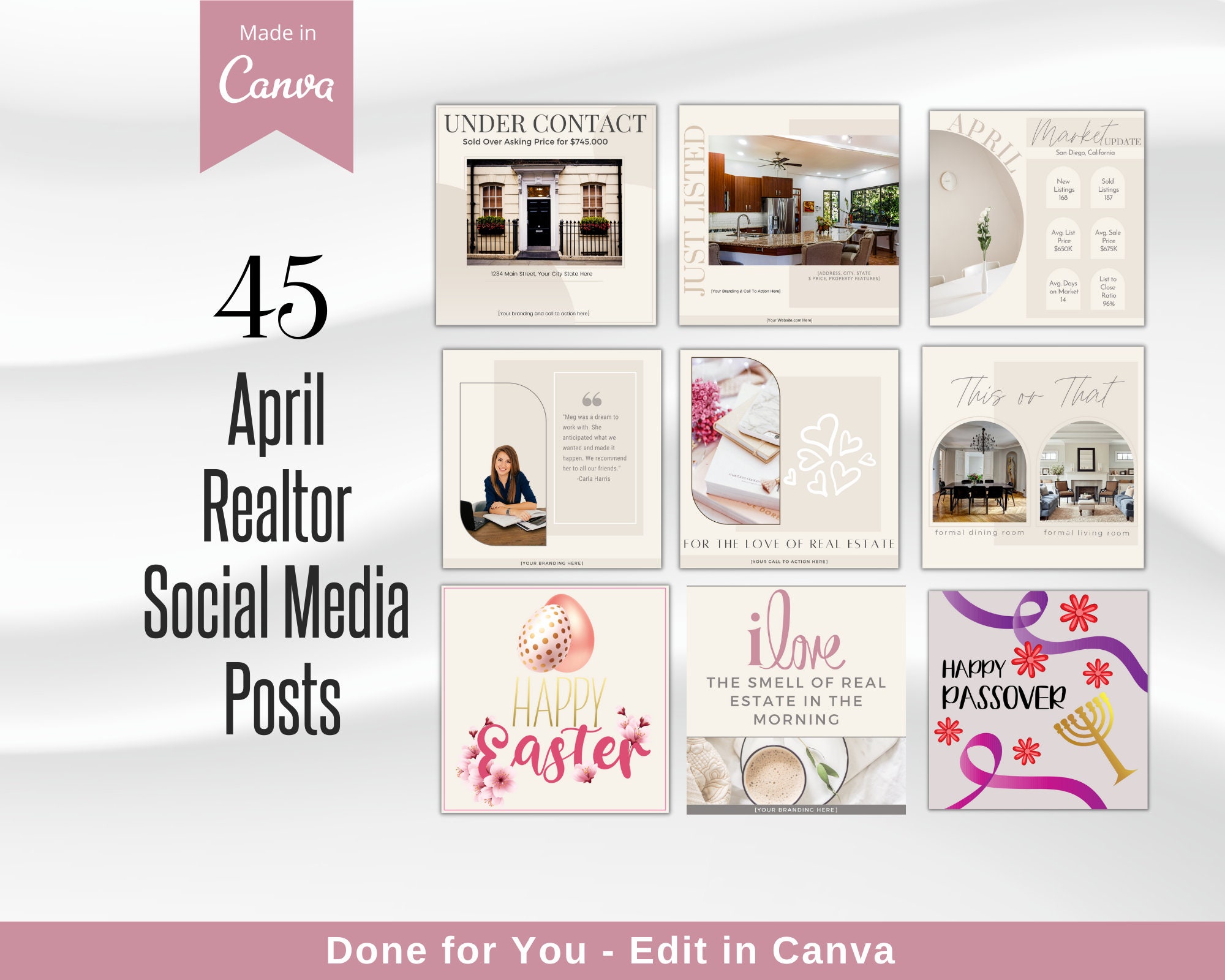 April Real Estate Social Media Posts, Spring Real Estate Content ...