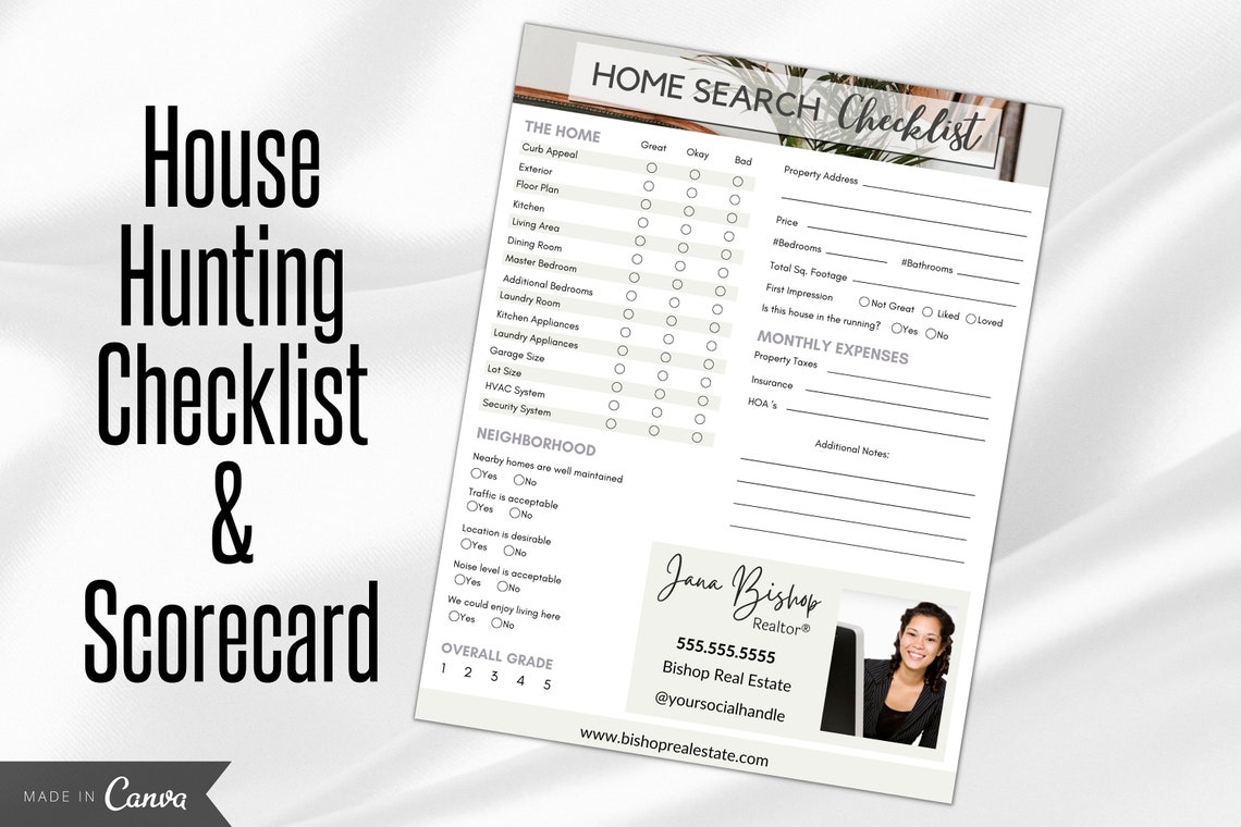 House Hunting Checklist, Real Estate Marketing, Real Estate Buyer ...