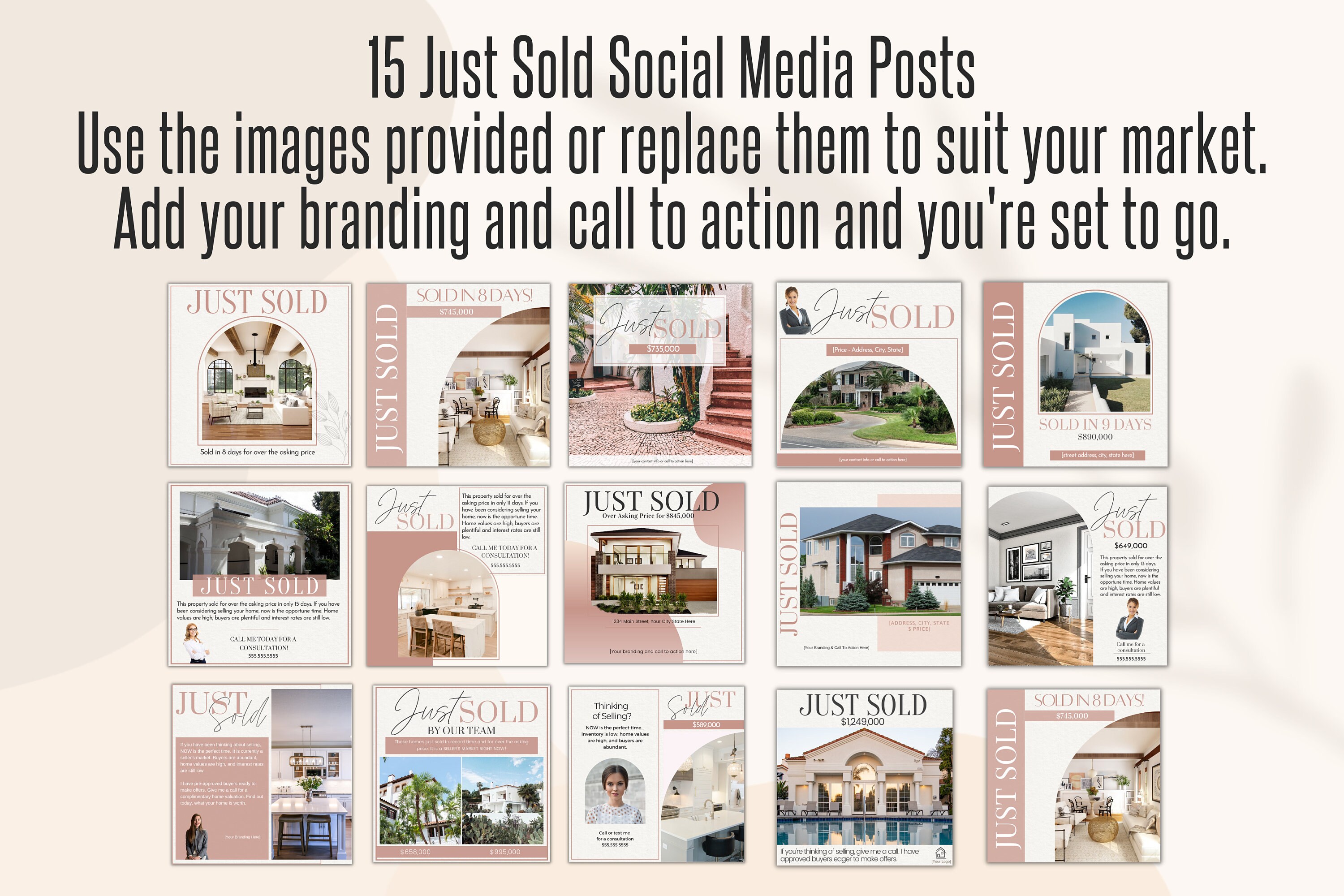 Just Sold Instagram Post Luxury, Just Sold Instagram Template, Just ...