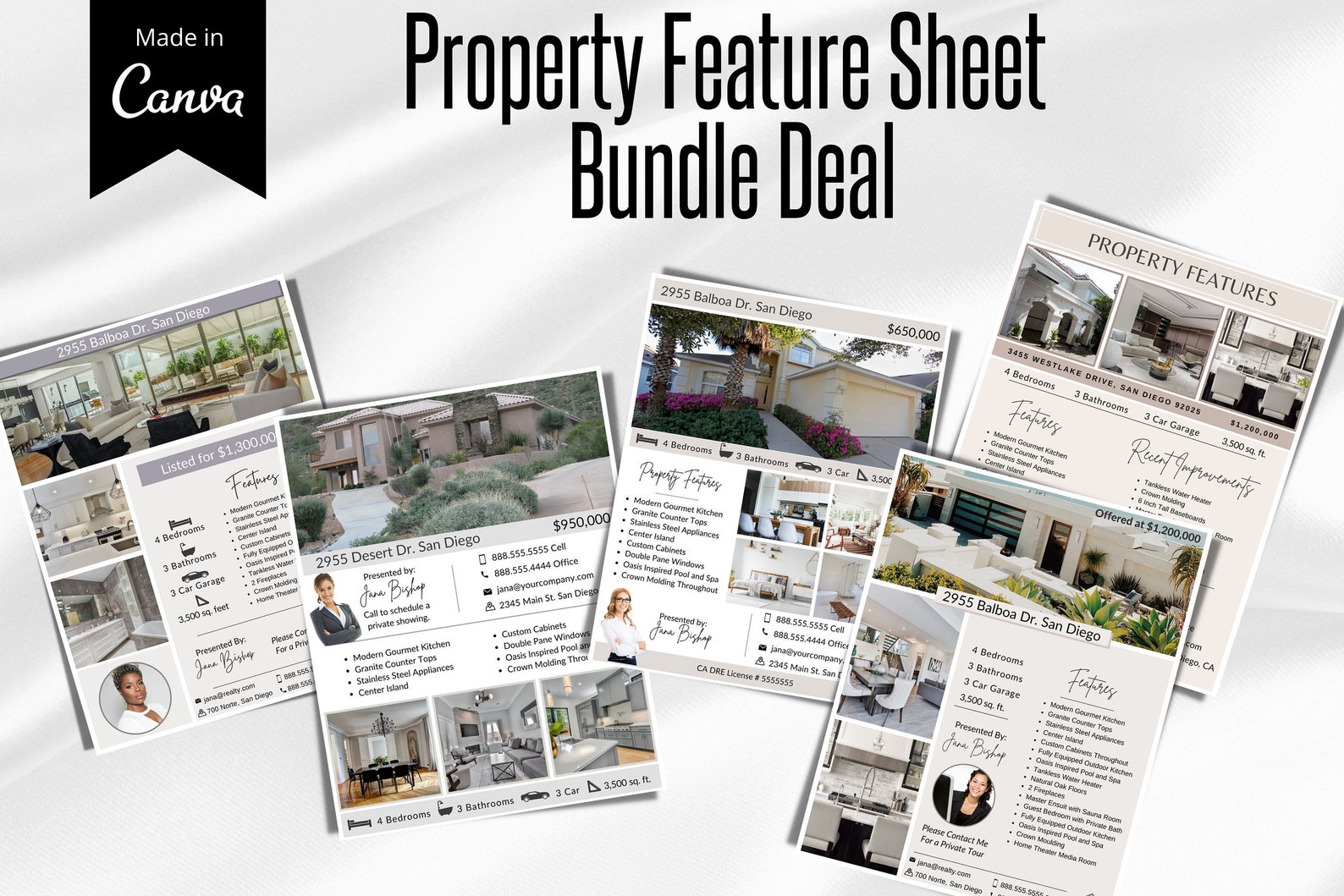 Real Estate Home Feature Sheet Bundle Property Feature Flyer - Etsy