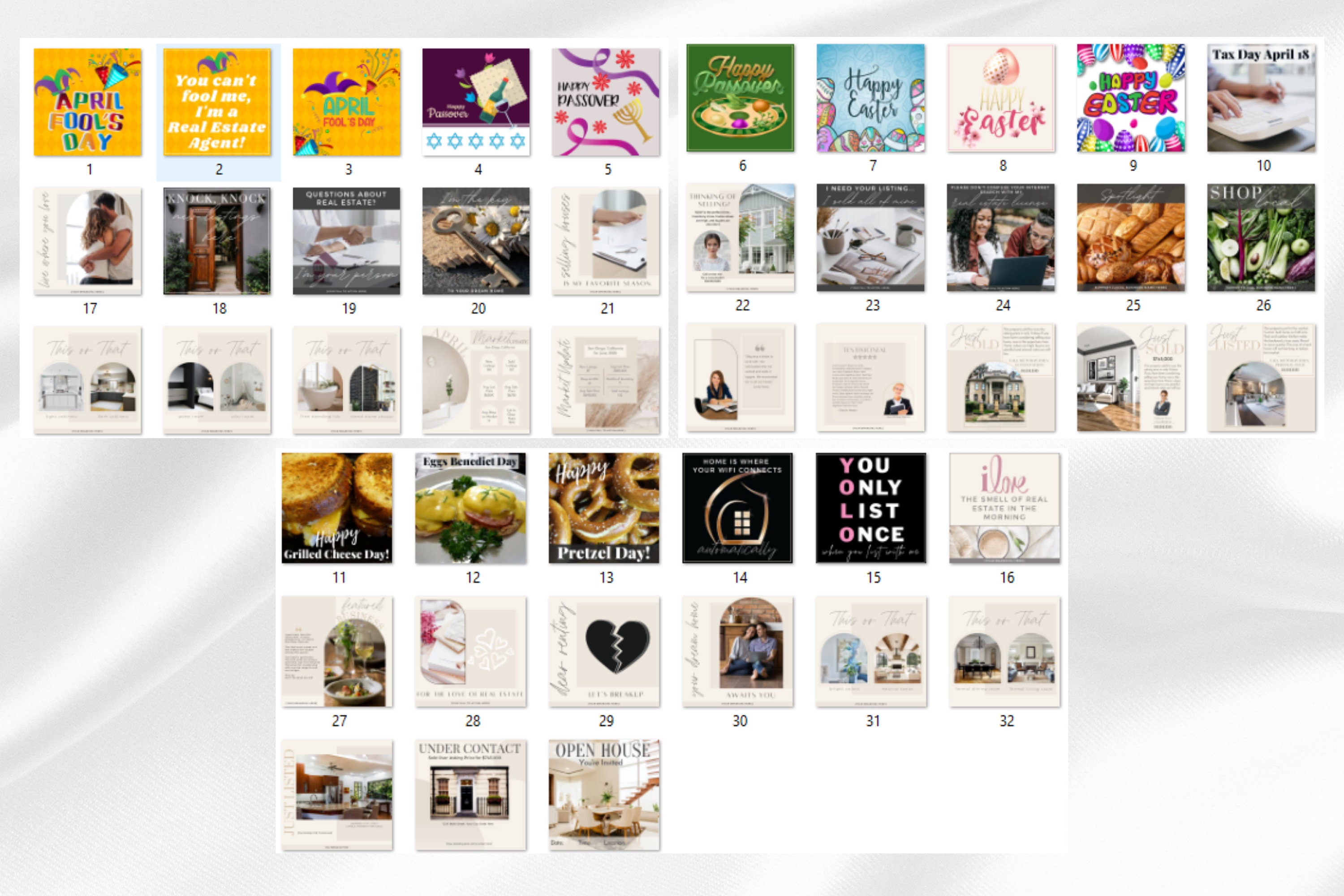 April Real Estate Social Media Posts, Spring Real Estate Content ...