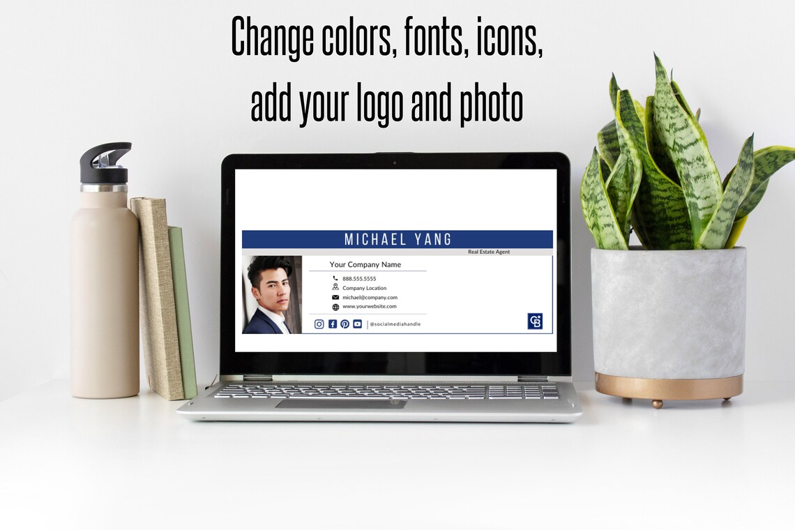 Real Estate or Other Profession Email Signature Template, Customize in ...