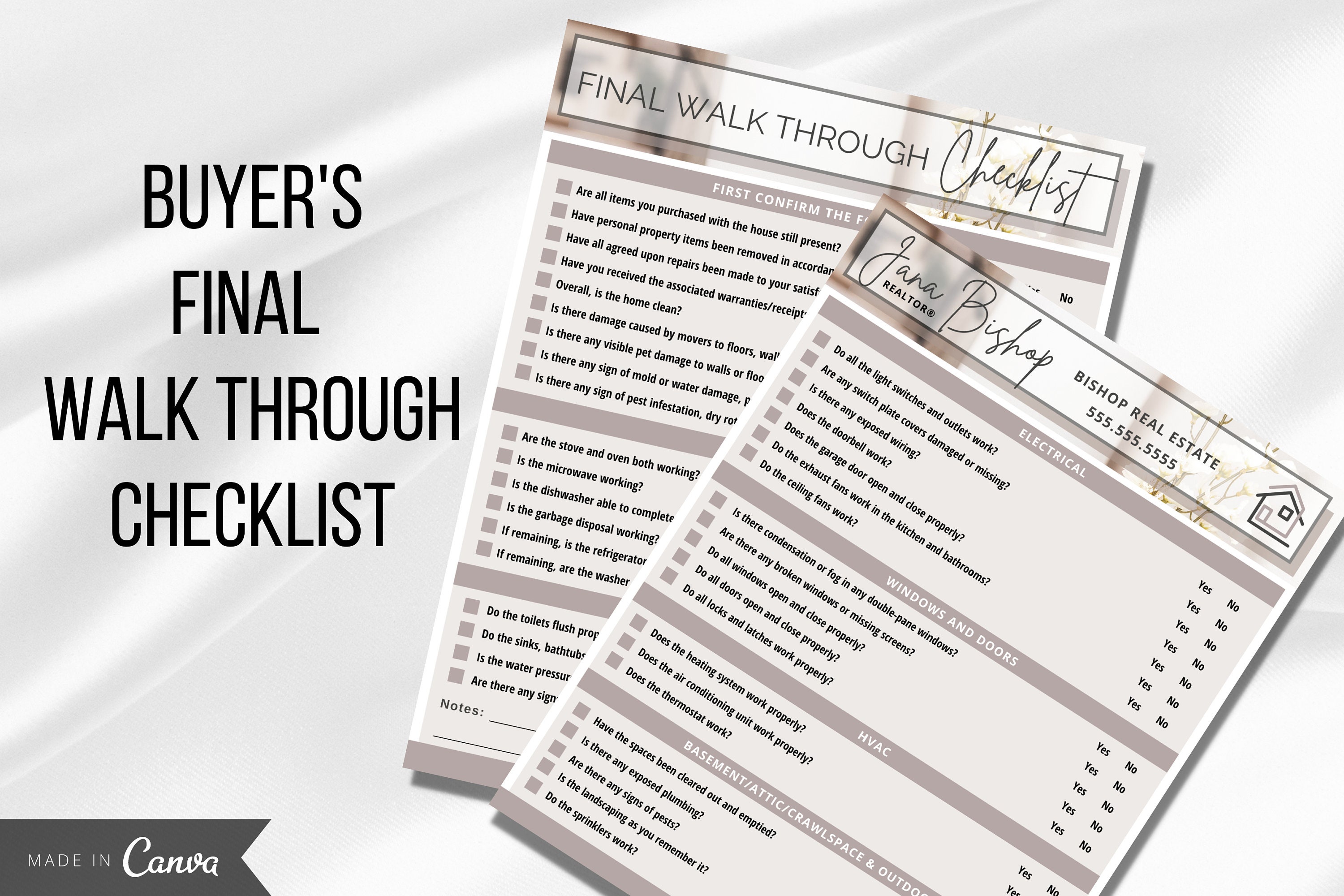 Final Walk Through Checklist Buyer's Agent Real Estate | Etsy