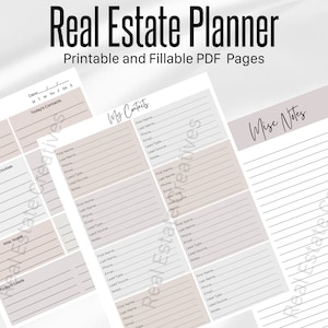 Real Estate Agent Daily Planner, Realtor Goal Tracker Planner, Real ...