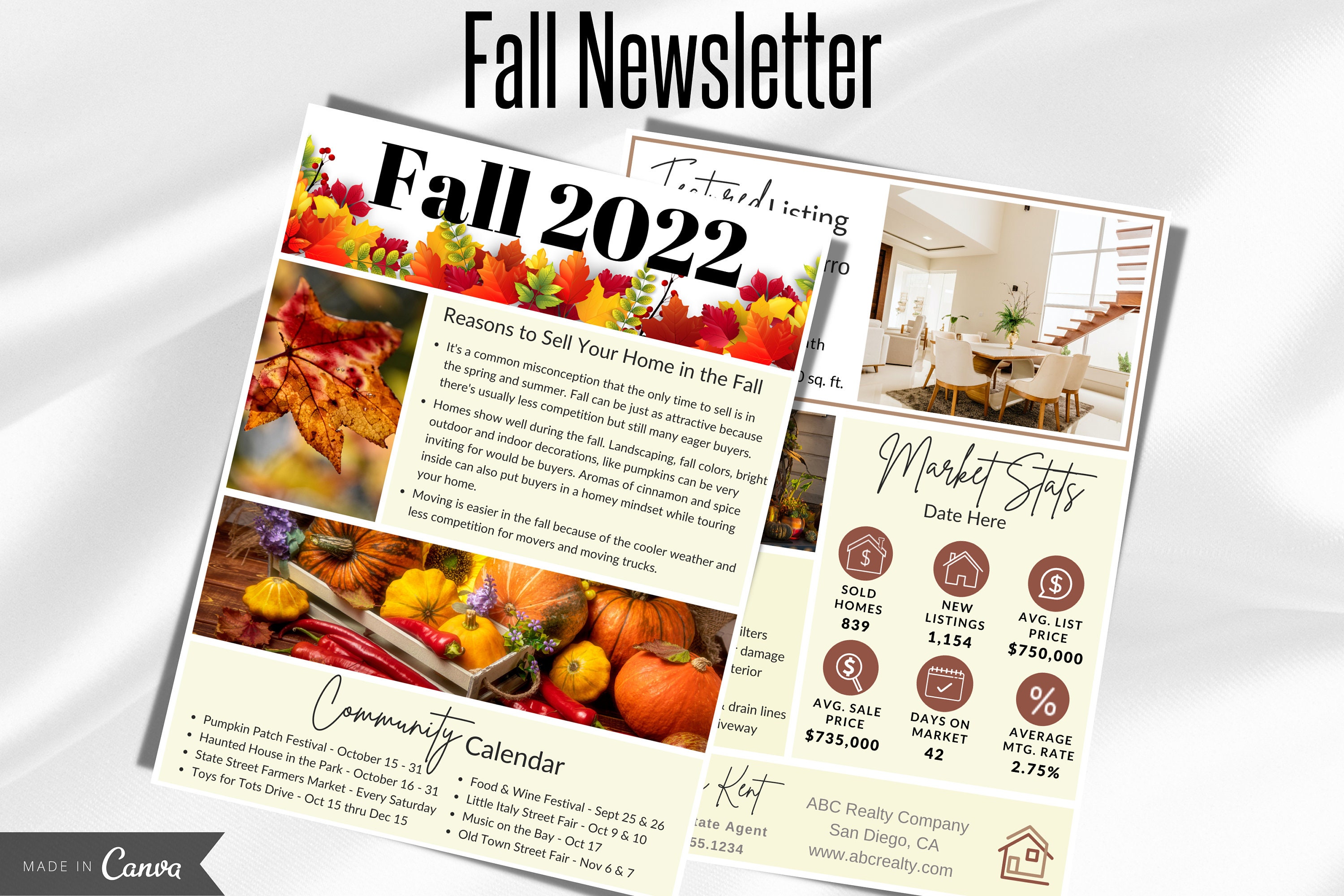 Real Estate Newsletter Template, Realtor Newsletter, Real Estate Email ...