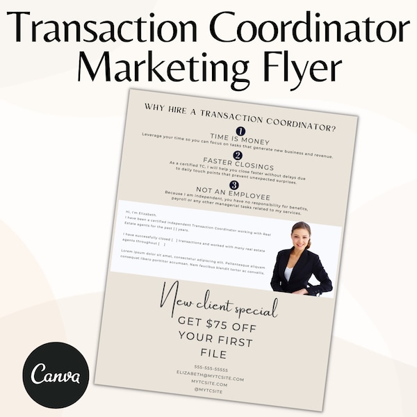 Transaction Coordinator Flyer - Etsy