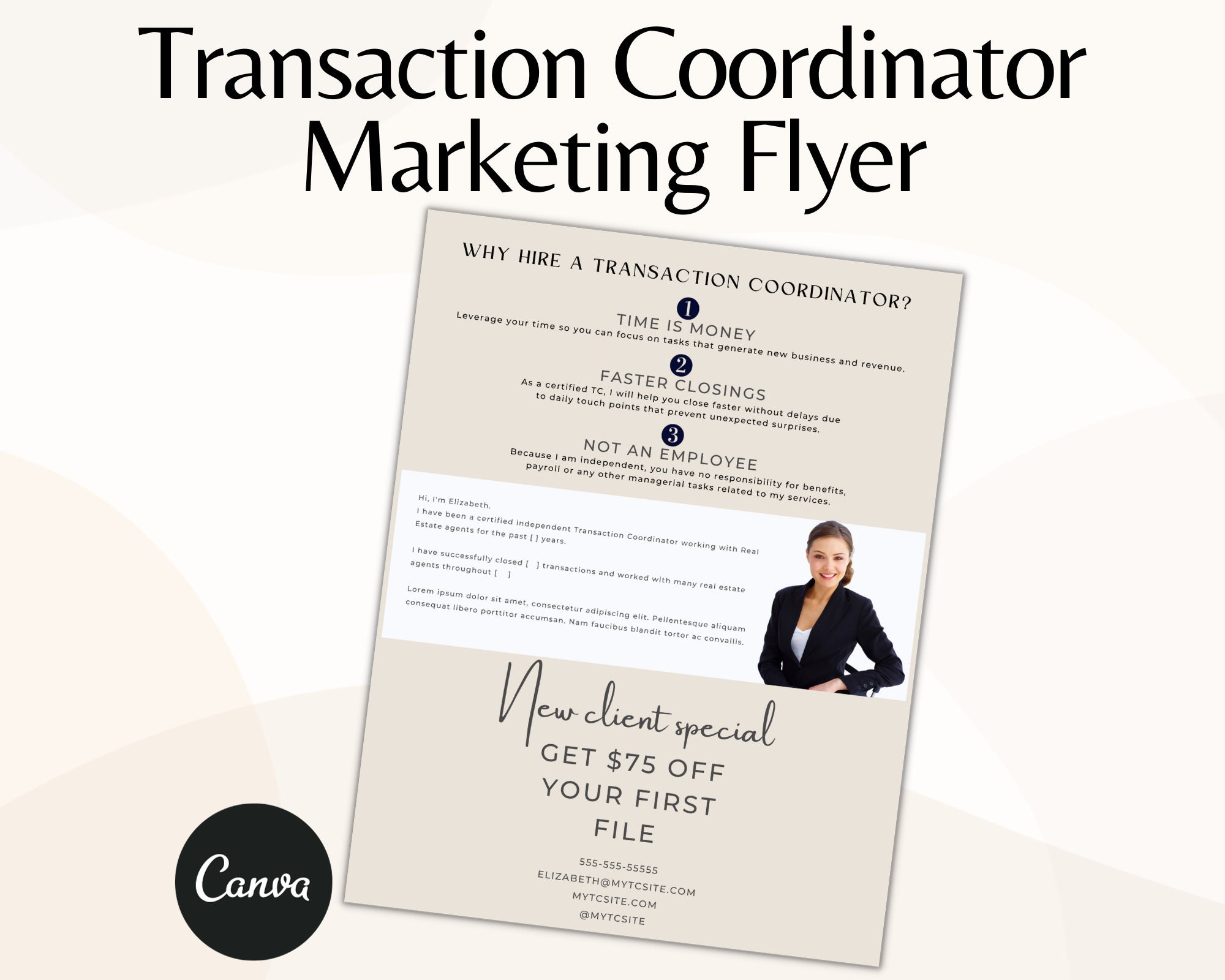 Transaction Coordinator Email Flyer Template, Real Estate Transaction ...