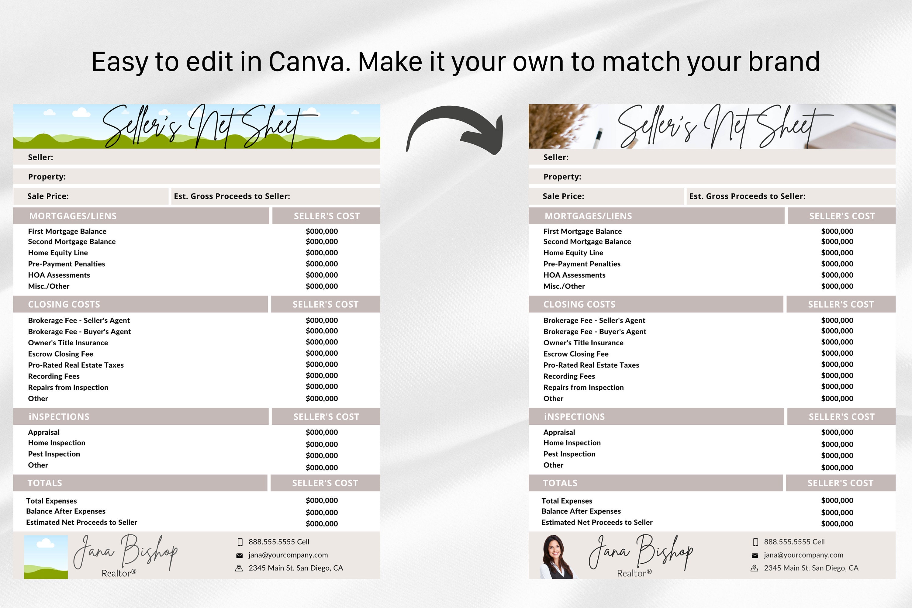 Sellers Net Sheet Real Estate Sellers Estimated Net Proceeds | Etsy