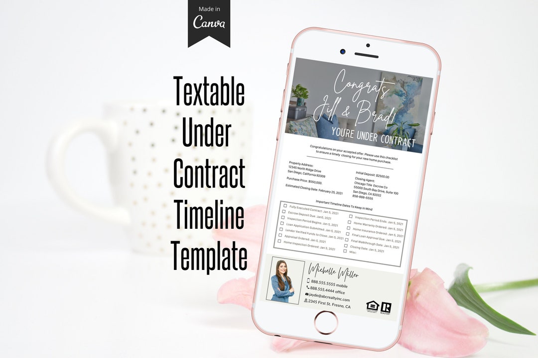 Under Contract Text, Textable Under Contract Timeline, Under Contract ...