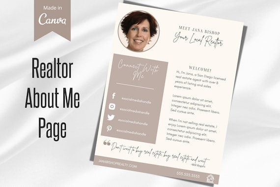 About Me Realtor About Me Page Real Estate Bio About Me - Etsy