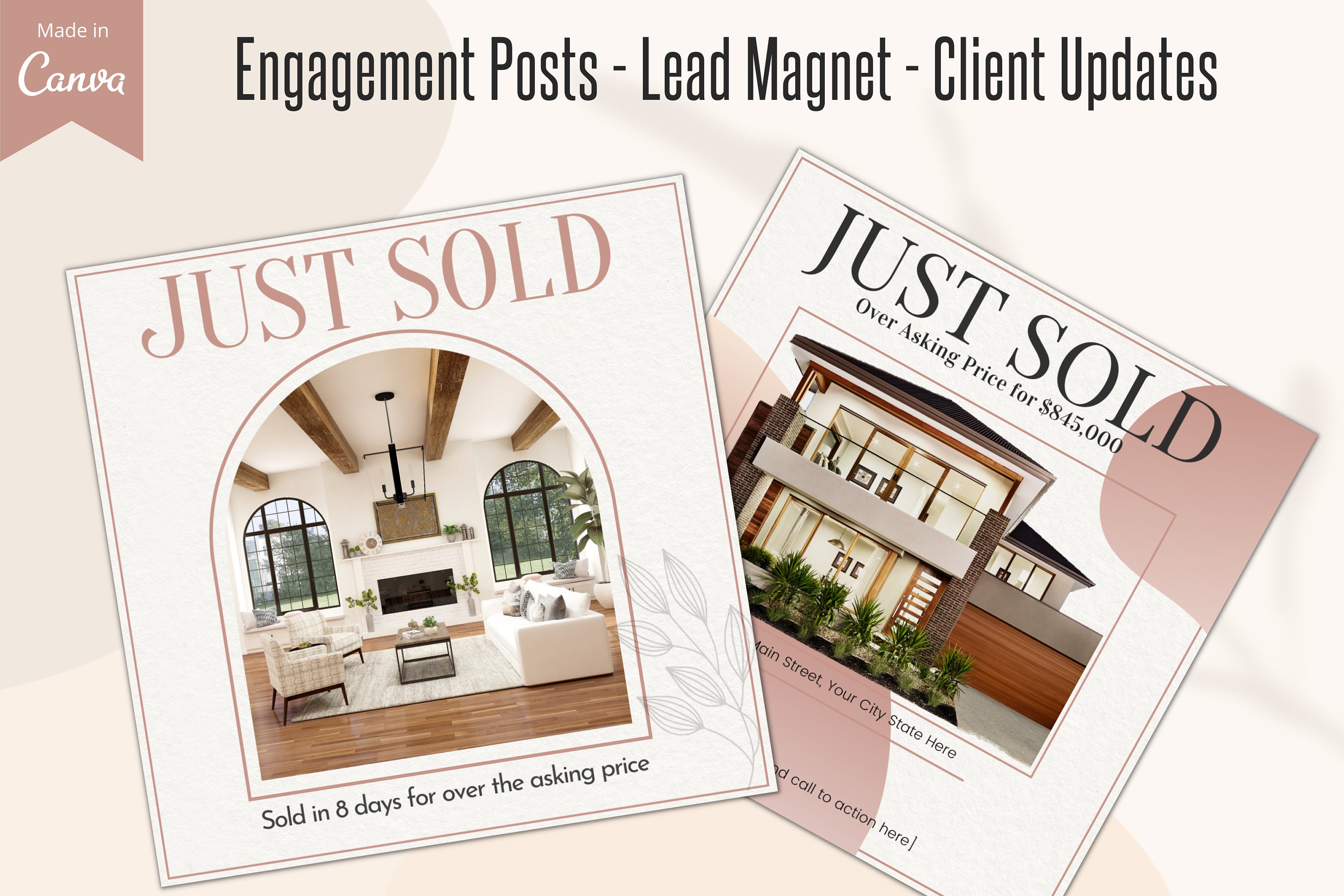 Just Sold Instagram Post Luxury, Just Sold Instagram Template, Just ...