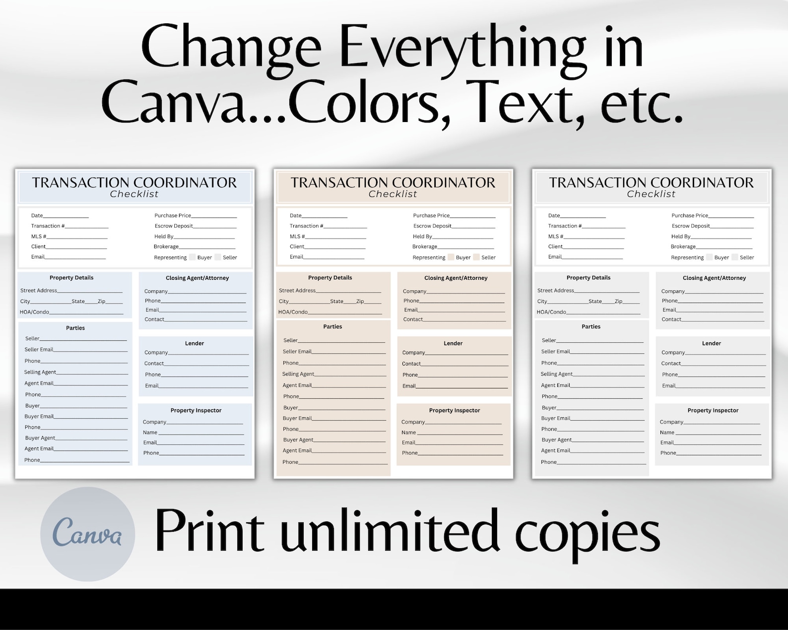 Transaction Coordinator Checklist, Transaction Coordinator Printable ...