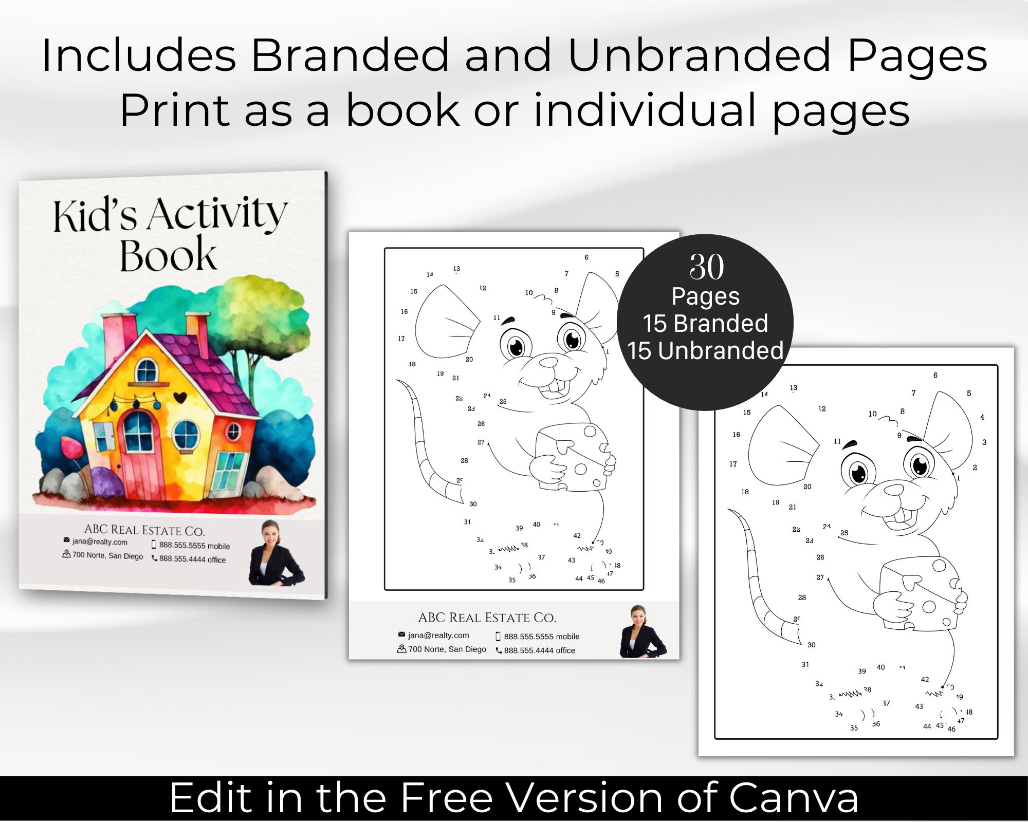 Real Estate Kid's Printable Activity Book, Open House Printable ...