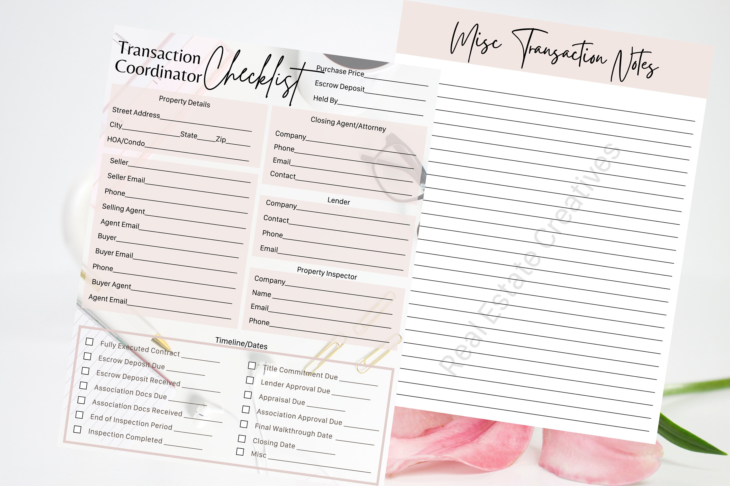 Real Estate Transaction Coordinator Tracking Sheet, Real Estate ...