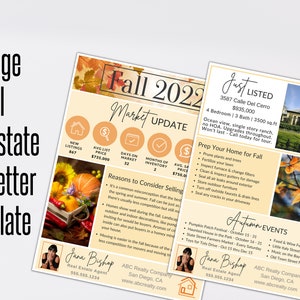 Real Estate Fall Newsletter Template, Realtor Newsletter, Real Estate ...
