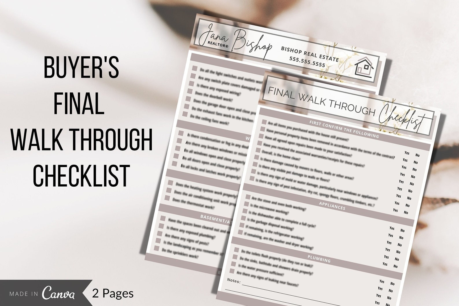 Final Walk Through Checklist, Real Estate Flyer, Real Estate Marketing ...