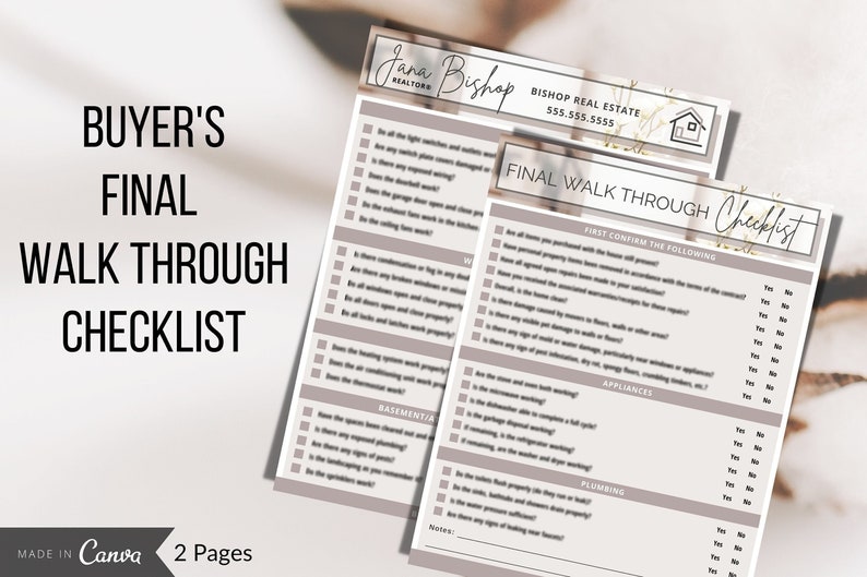 Final Walk Through Checklist, Real Estate Flyer, Real Estate Marketing ...