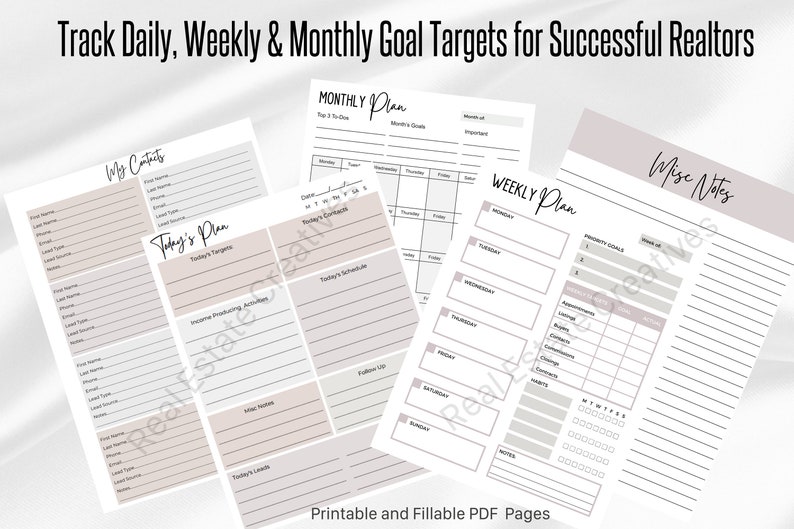 Real Estate Agent Daily Planner Realtor Goal Tracker Planner | Etsy