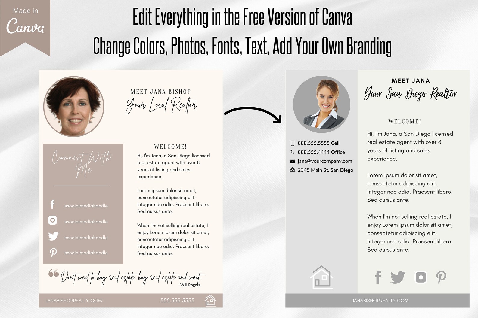 About Me Realtor, About Me Page, Real Estate Agent Bio, About Me Canva ...