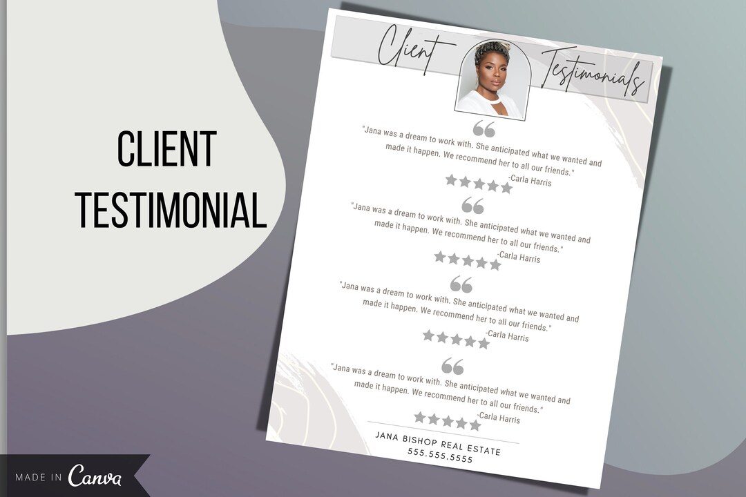 Real Estate Client Testimonial Realtor Testimonial Real - Etsy